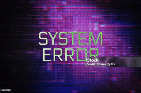 System Error Message On Device Screen With Code And Glitch Effect