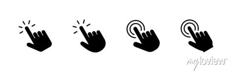 Hand Click Icons Set Pointer Sign And Symbol Hand Cursor Icon Pinturas Para A Parede • Quadros