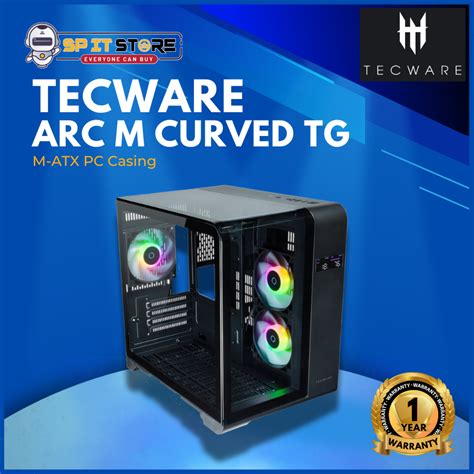 Tecware Arc M Curved Tg Matx Pc Casing Shopee Malaysia