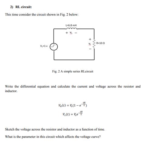 Solved 2 RL Circuit This Time Consider The Circuit Shown Chegg