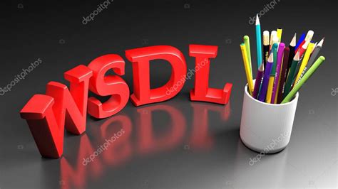 Wsdl Escribir Con Lápices En Negro Brillante Escritorio Ilustración De Representación 3d 2022