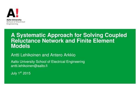 A Systematic Approach For Solving Coupled Reluctance Network And Finite