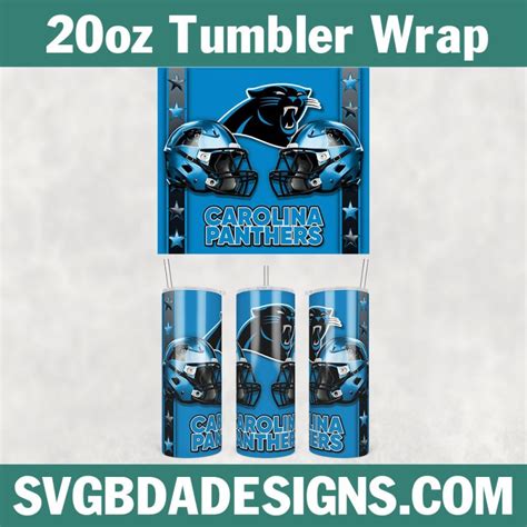 Carolina Panthers 20oz Skinny Tumbler Wrap Carolina Panthers Football