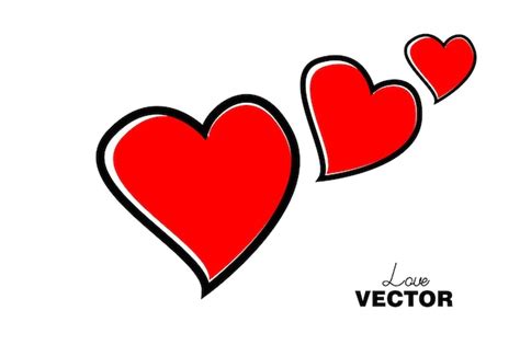 Symbol serca symbole serca wektor miłości Wektor Premium
