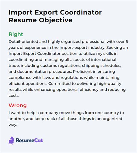 Top 16 Import Export Coordinator Resume Objective Examples