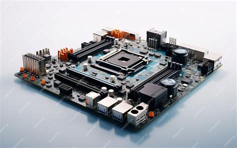 Premium Ai Image Computer Motherboard With Cpu And Ram Installed On White