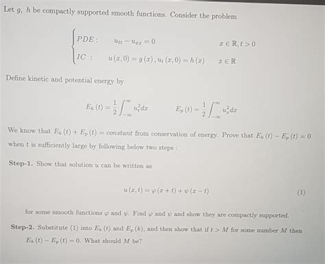 Solved Let G H Be Compactly Supported Smooth Functions