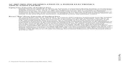 Pscad Simulation In A Power Electronics Application … Simulation In A