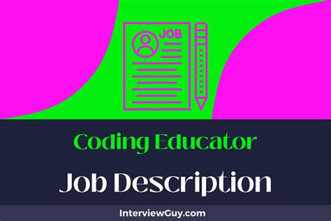 Coding Educator Job Description [updated For 2025]