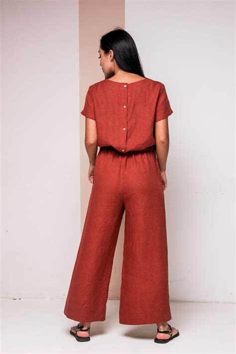 Linen Overall Jumpsuit Linen Dungarees Women Linen Romper Women