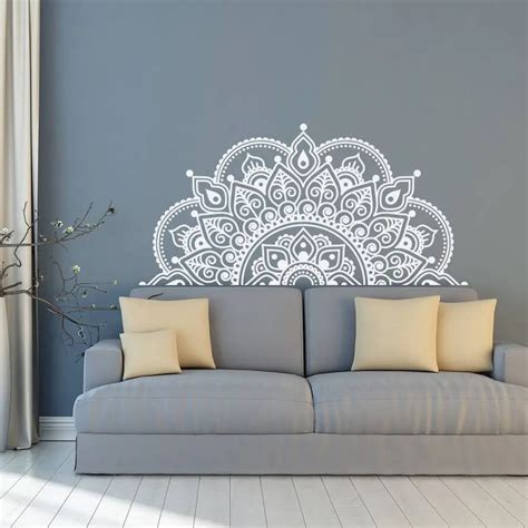 Vinyl Wall Decal Half Mandala Wall Mural Yoga Lover T Home Headboard
