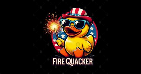 Firequacker Rubber Duck Usa Flag 4th Of July Firequacker Sticker Teepublic
