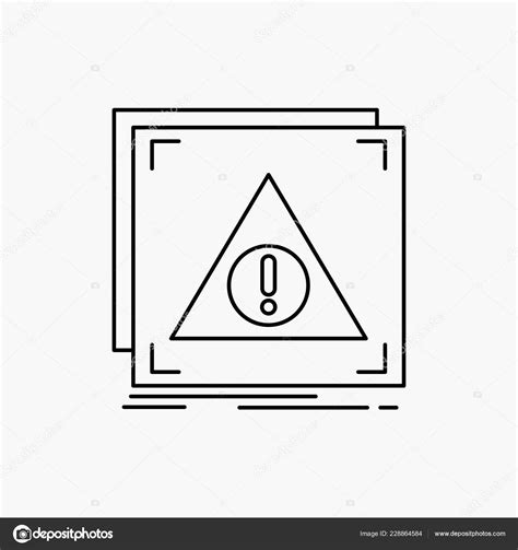 Error Application Denied Server Alert Line Icon Vector Isolated