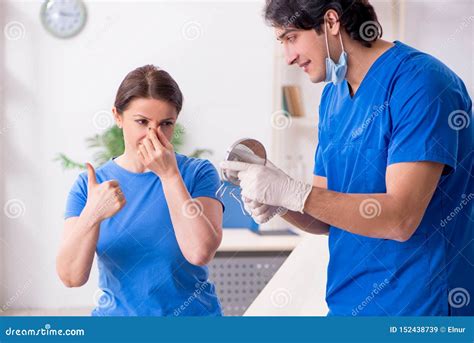 Woman Visiting Male Doctor For Plastic Surgery Stock Image Image Of