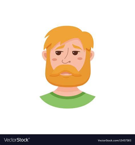 Beard Men Facial Expression Royalty Free Vector Image