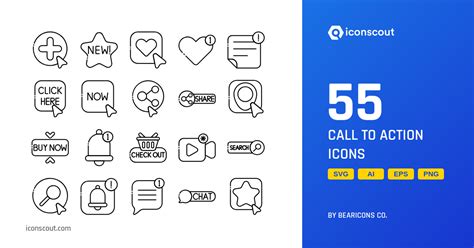 Call To Action Icon Pack 55 Line User Interface Icons Svg Png Ico