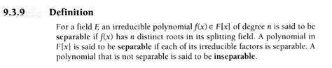 splitting fields and separable polynomials physics forums