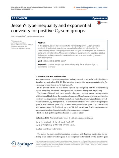 pdf jessen s inequality and exponential convexity of positive
