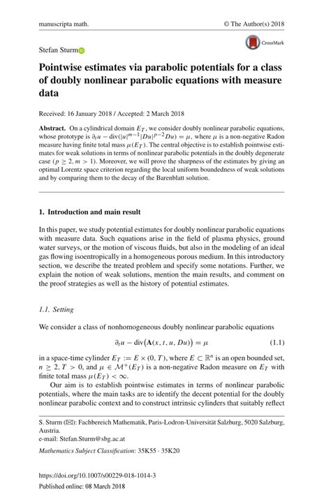 Pdf Pointwise Estimates Via Parabolic Potentials For A Class Of