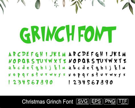 Christmas Grinch Font Svg Grinch Alphabet Svg Christmas Font Green Character Font Cartoon Font