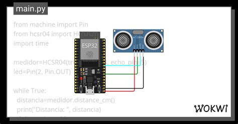 ESP32 Sensor Ultrasonido Wokwi ESP32 STM32 Arduino Simulator