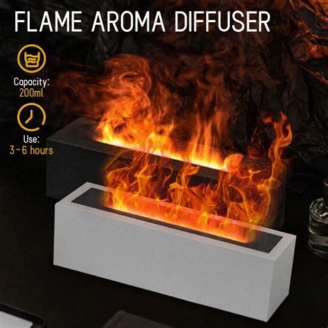 가정용 초음파 시뮬레이션 불꽃 가습기 아로마 디퓨저 쿨 미스트 메이커 안개 에센셜 오일 불꽃 램프 디퓨저 Aliexpress