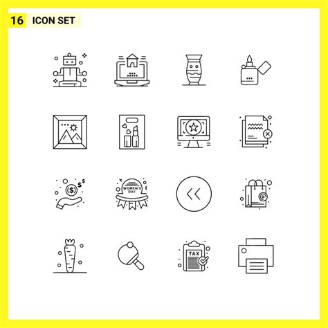 Modern Logo Set Vector Png Images Group Of 16 Modern Outlines Set For Gallery Security Photo