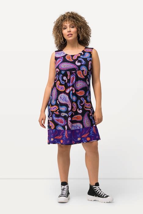 Robe courte en jersey sans manches Silhouette en A évasée Décolleté