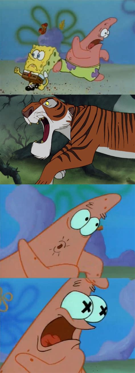 Shere Khan Chase After Spongebob And Patrick By Renervent On Deviantart