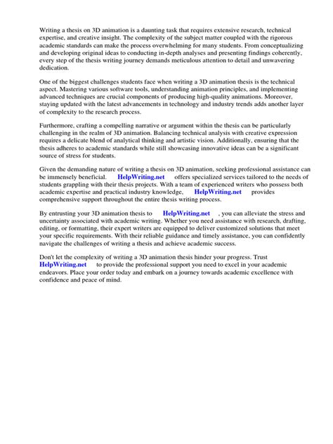 3d Animation Thesis Pdf Animation 3 D Computer Graphics