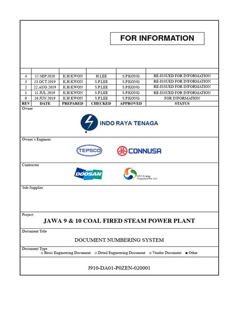 J910 Da01 P0zen 020001 Document Numbering System Pdf