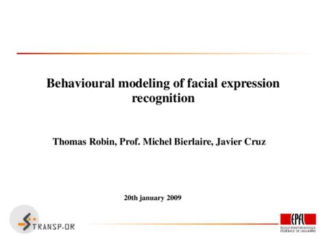 Pdf Behavioural Modeling Of Facial Expression Recognition