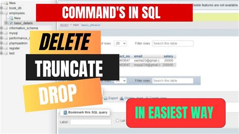 Delete Truncate And Drop Command Explain In Easiest Way With Practical Example Sql