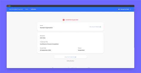 Suspending Credentials Hyperstack Smart Digital Certificates Badges