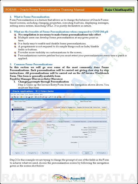 11 Forms Oracle Forms Personalization Training Manual Pdf Pdf