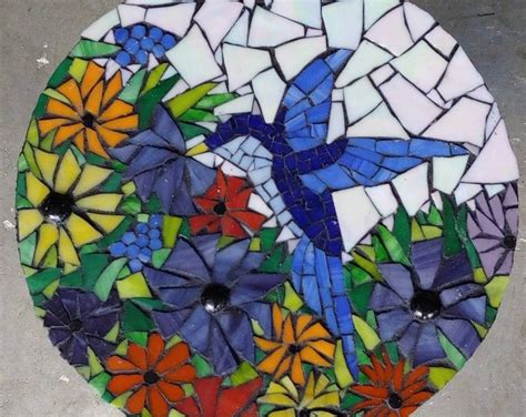 Dragonfly Stained Glass Cement Garden Stone Etsy Dragonfly Stained