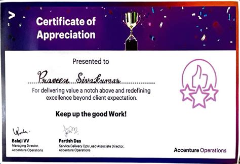 Praveen Siva On Linkedin Accenture Recognition Grateful