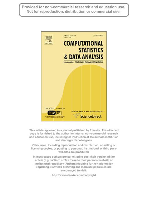 Pdf Computational Statistics And Data Analysis