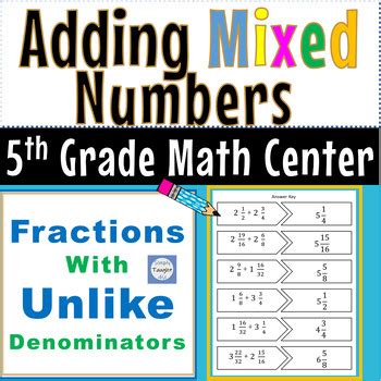 Adding Mixed Numbers Unlike Denominators By Simply Taught U TPT