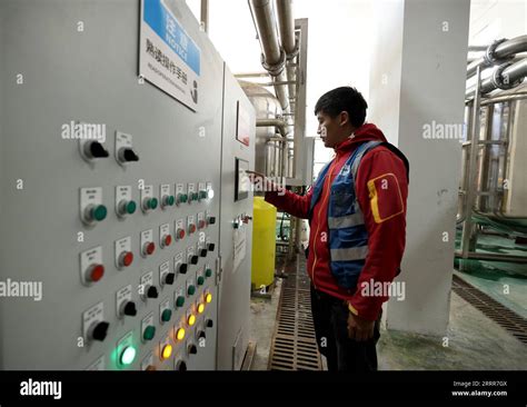 230511 Beijing May 11 2023 A Staff Member Operates A Device At