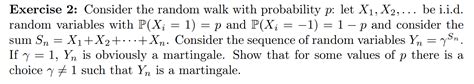 Exercise Consider The Random Walk With Probability Chegg