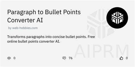 Gpt Paragraph To Bullet Points Converter Ai By Web Hobbies