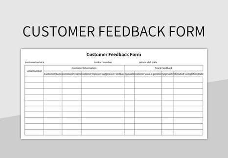 Free Feedback Form Templates For Google Sheets And Microsoft Excel Slidesdocs