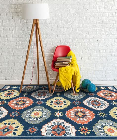 Amer Rugs Piazza Paz 58 Blue Blue Multi Purpose Area Rugs Indoor