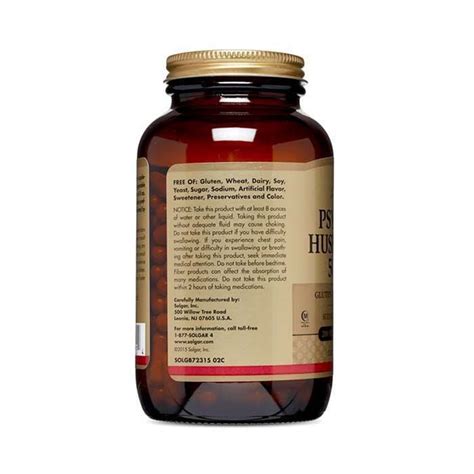 Buy Solgar Psyllium Husks Fiber 500mg Vegetable Capsules 200s Online