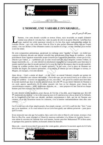 L Homme Une Variable Invariable Pdf Steph Abdallah Iltis