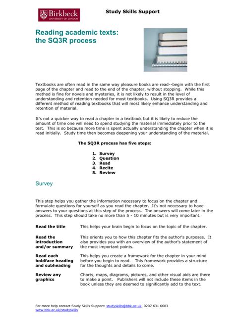 Reading Academic Texts The Sq3r Method