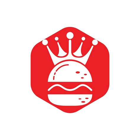 Burger King Vector Logo Design Burger With Crown Icon Logo Concept