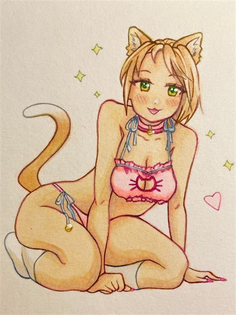 Seductive Cat Drawing