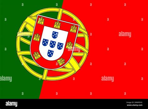 Portugal Flag Rectangular Cutout Of Rotated Vector Flag Stock Vector